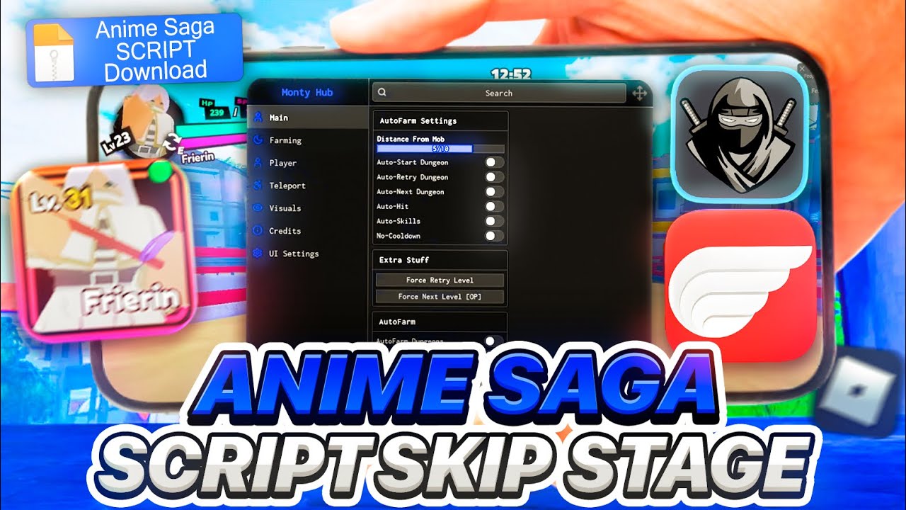 ANIME SAGA SCRIPT | SKIP STAGE - AUTO BOSS - MODO INFINITO - AUTO SKILL ...