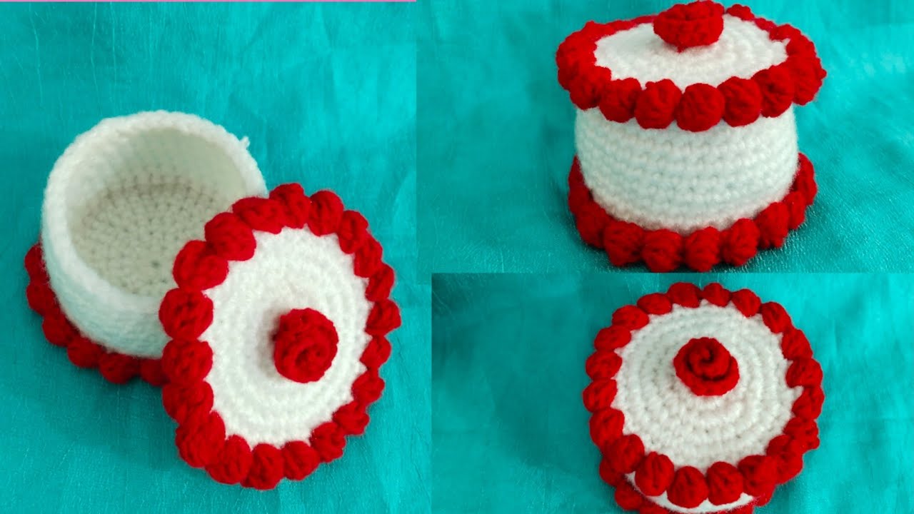 crochet cake box , crochet gift box - YouTube