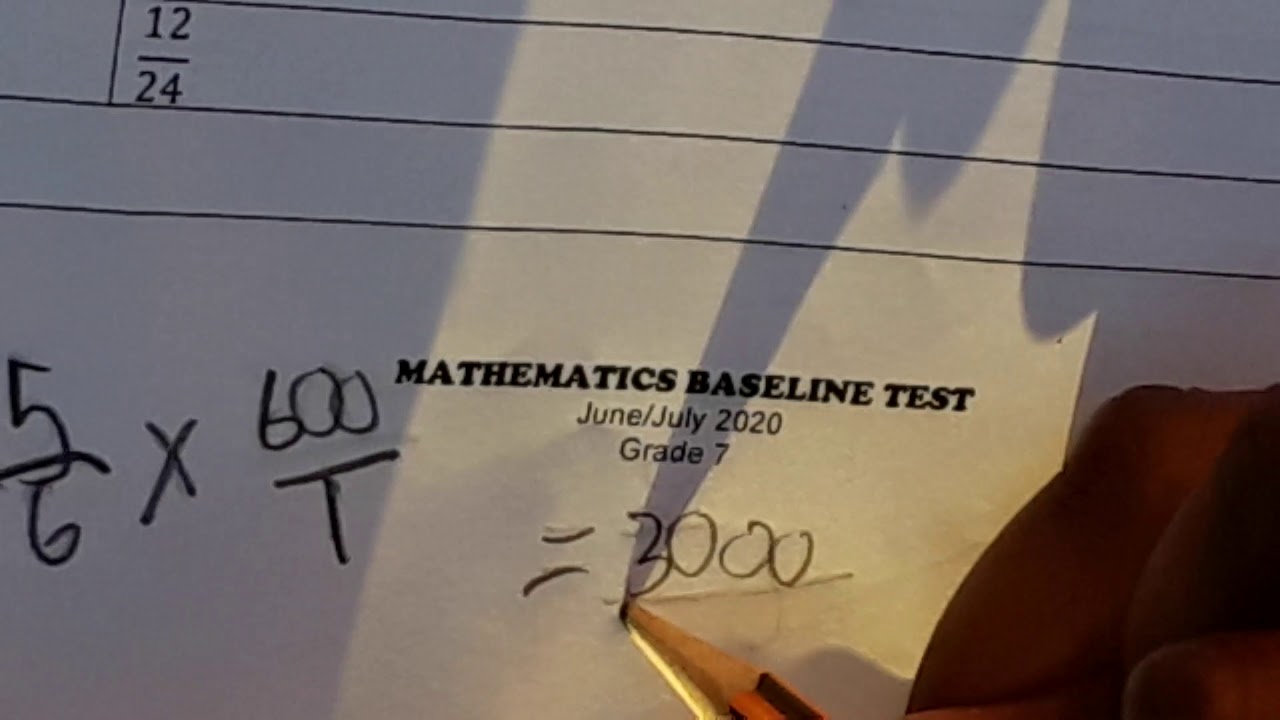 Revising mathematics baseline test - YouTube