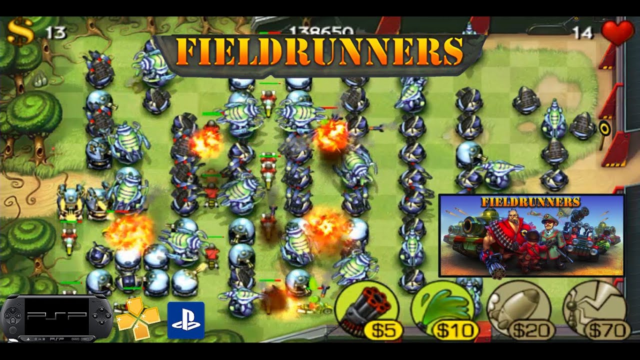 Fieldrunners Gameplay PSP - YouTube
