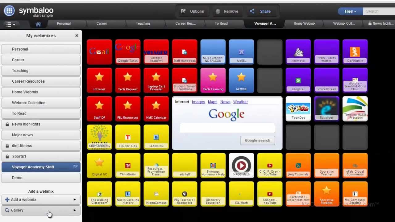 Using Symbaloo (a bookmarking service) in Education - YouTube