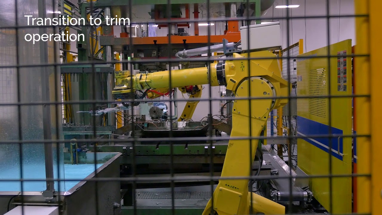 Dynacast Automated Cast to Wash Die Cast Cell - YouTube