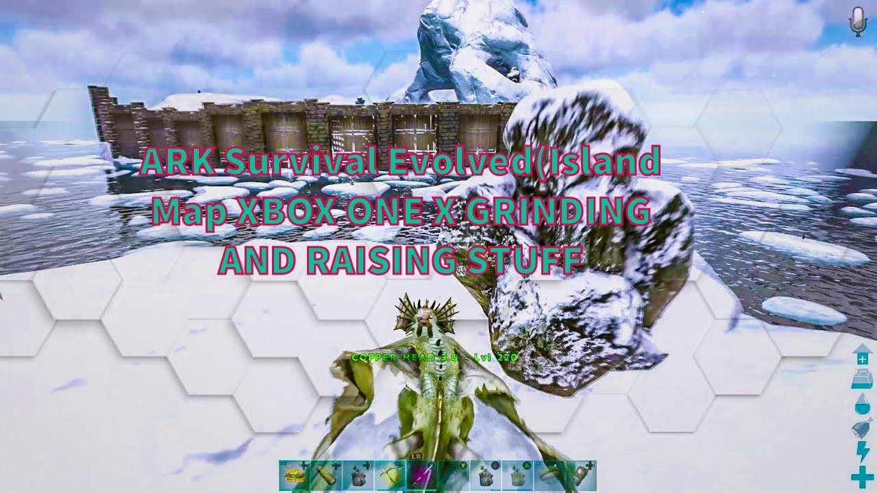 ARK Survival Evolved(Island Map XBOX ONE X GRINDING AND RAISING STUFF ...