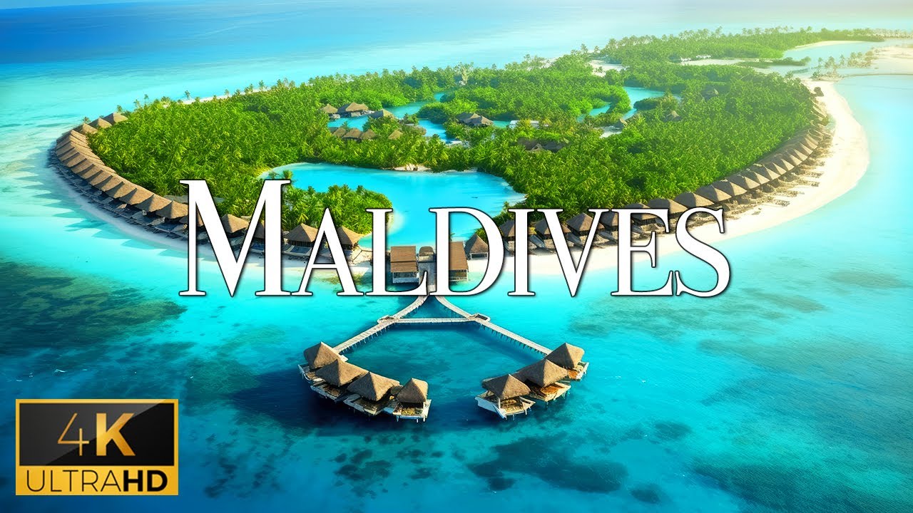 FLYING OVER MALDIVES (4K Video UHD) - Calming Piano Music With ...