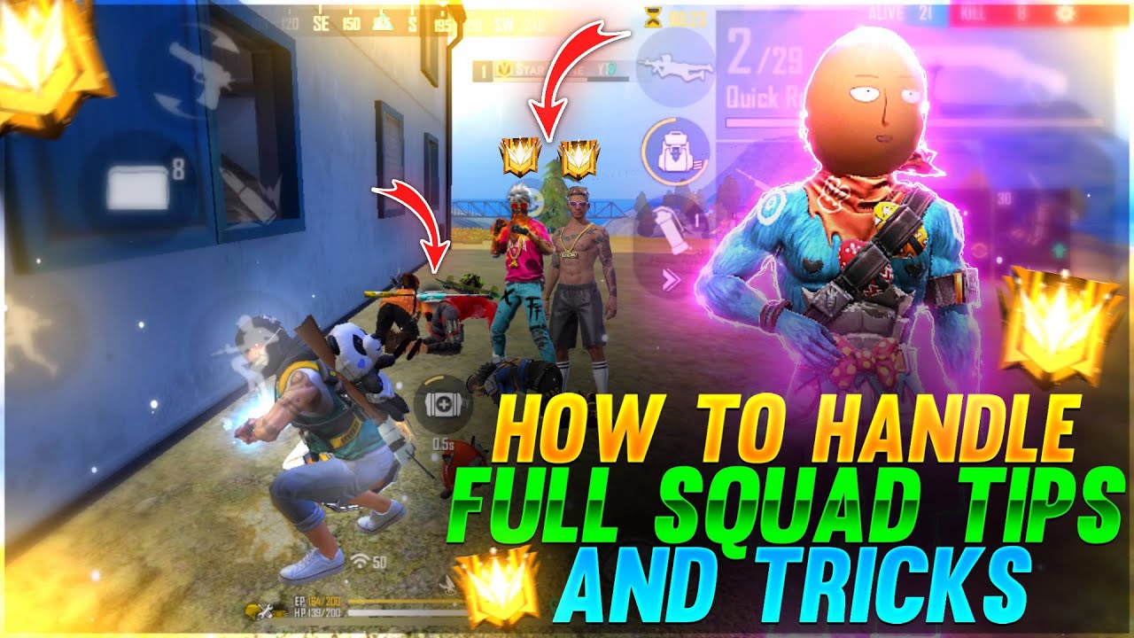 HOW TO HANDLE FULL SQUAD ALONE TIPS AND TRICKS - GARENA FREE FIRE - YouTube