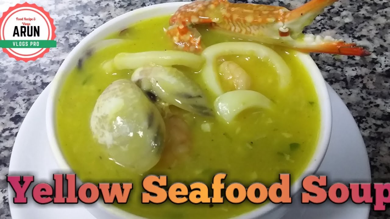 Yellow Seafood Soup//Rastaurant Style Seafood Soup//Arabian Seafood ...