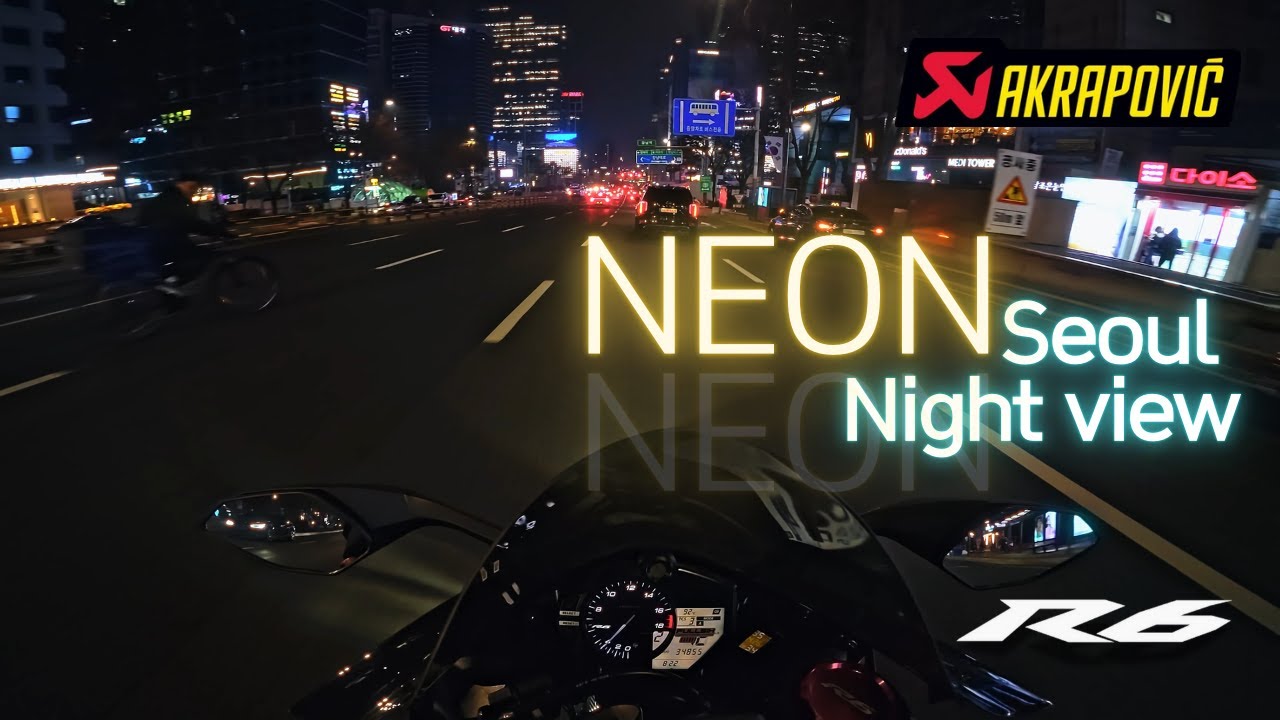 Winter ️ Seoul Night 🌃 Ride by YAMAHA R6 POV pure sound/잠실/롯데타워/강남 4K ...