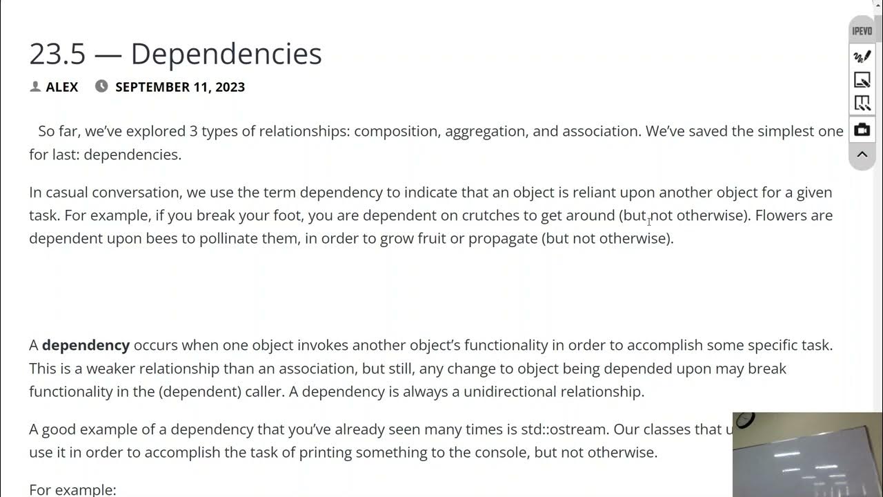 OOP 2024 | Lecture 20 | Dependencies | C++ - YouTube
