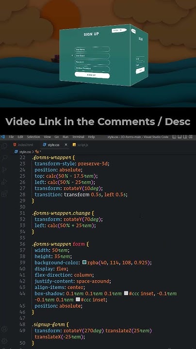 How to Create 3D Sign In and Sign Up Forms / HTML, CSS, JS #shorts - YouTube