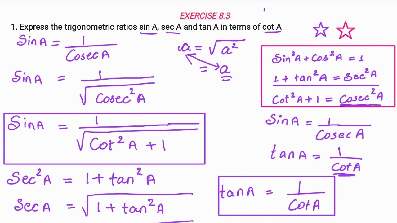 Class 10 Ex 8.3 Q 1 || Trigonometry class 10, trigonometry CBSE NCERT ...