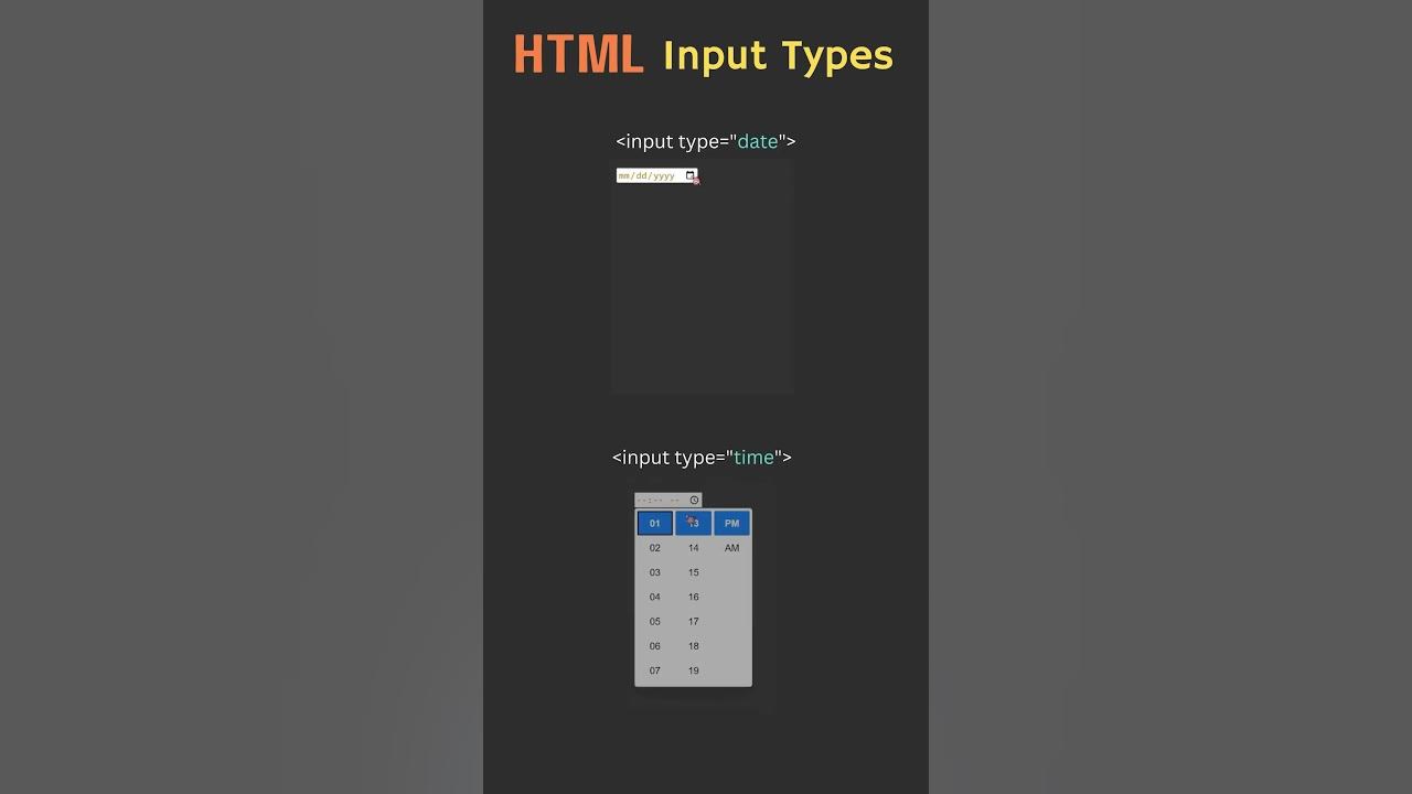HTML Input Types - YouTube