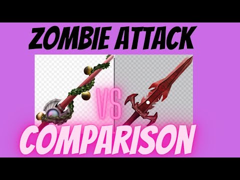 zombie attack. epic red sword vs. Christmas Saber (full comparison ...