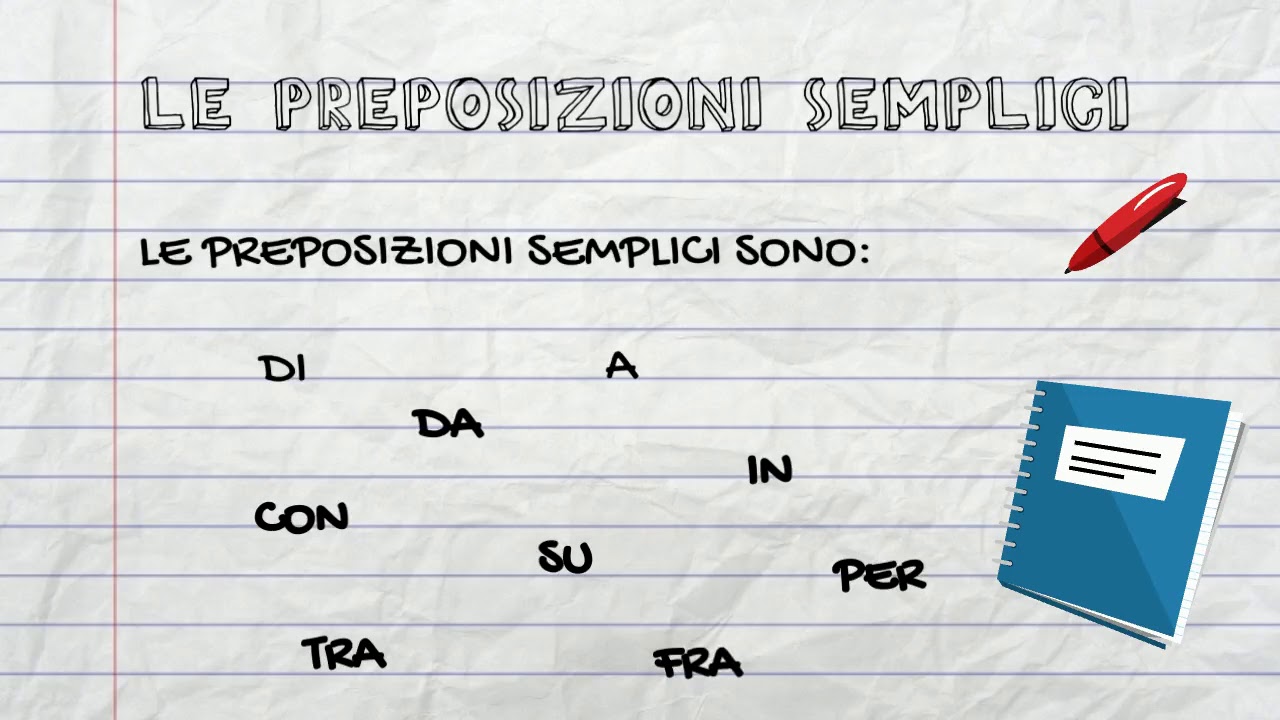Le preposizioni semplici - YouTube