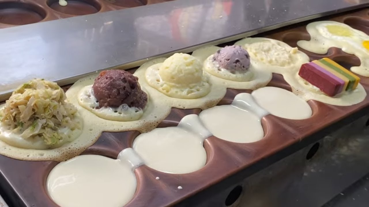 Amazing ! Rainbow Colors Wheel Cake - Taiwanese Street Food - YouTube