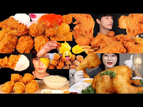 BEST ASMR KOREAN CHEESY FRIED CHICKEN  MUKBANG BIG BITE//EATING SHOW//FAST FOOD FRIED CHICKEN😋