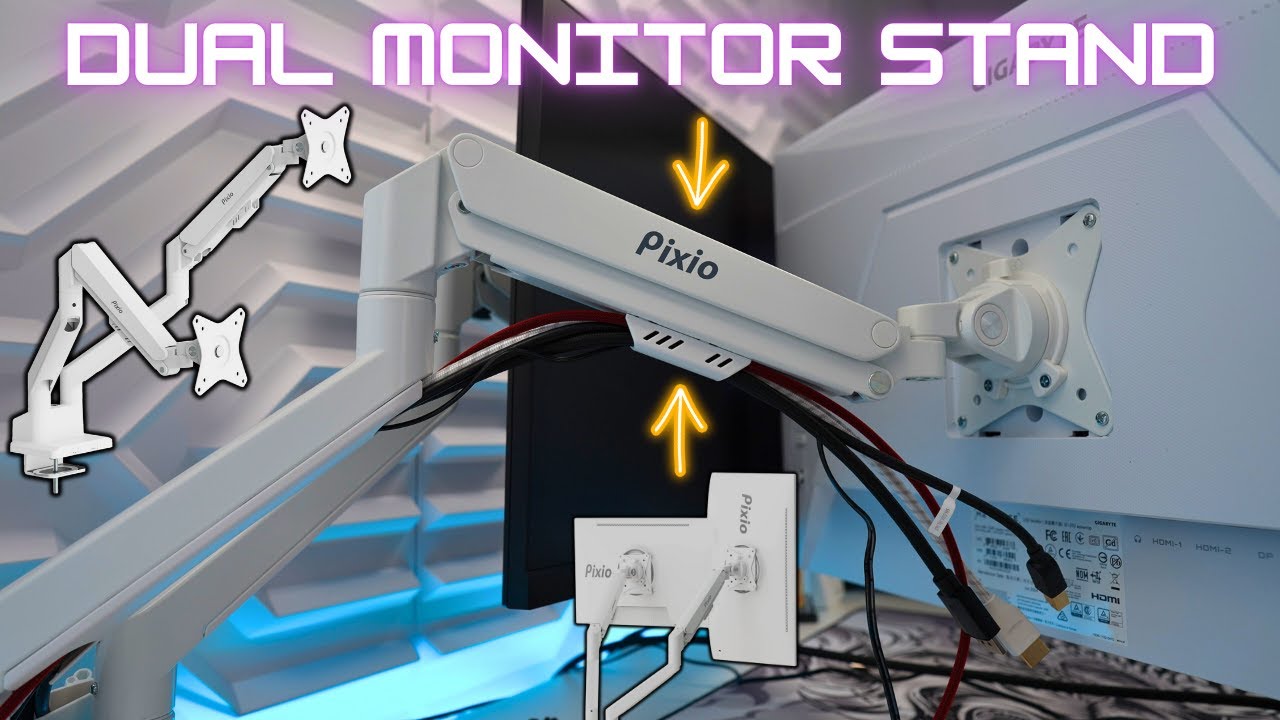 Best Dual Monitor Arm Stand ? Pixio PS1D Wave Premium Dual Monitor ...