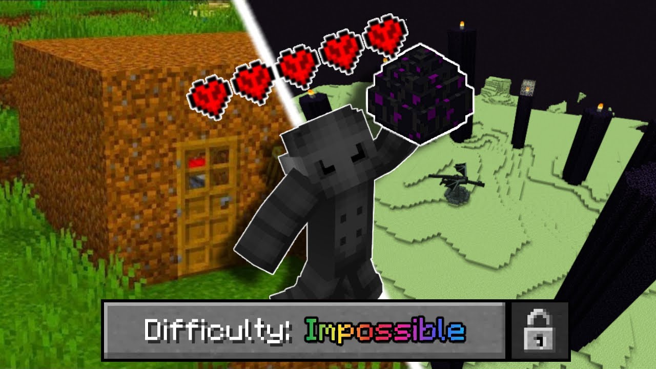 I Beat Minecraft on IMPOSSIBLE Mode - YouTube
