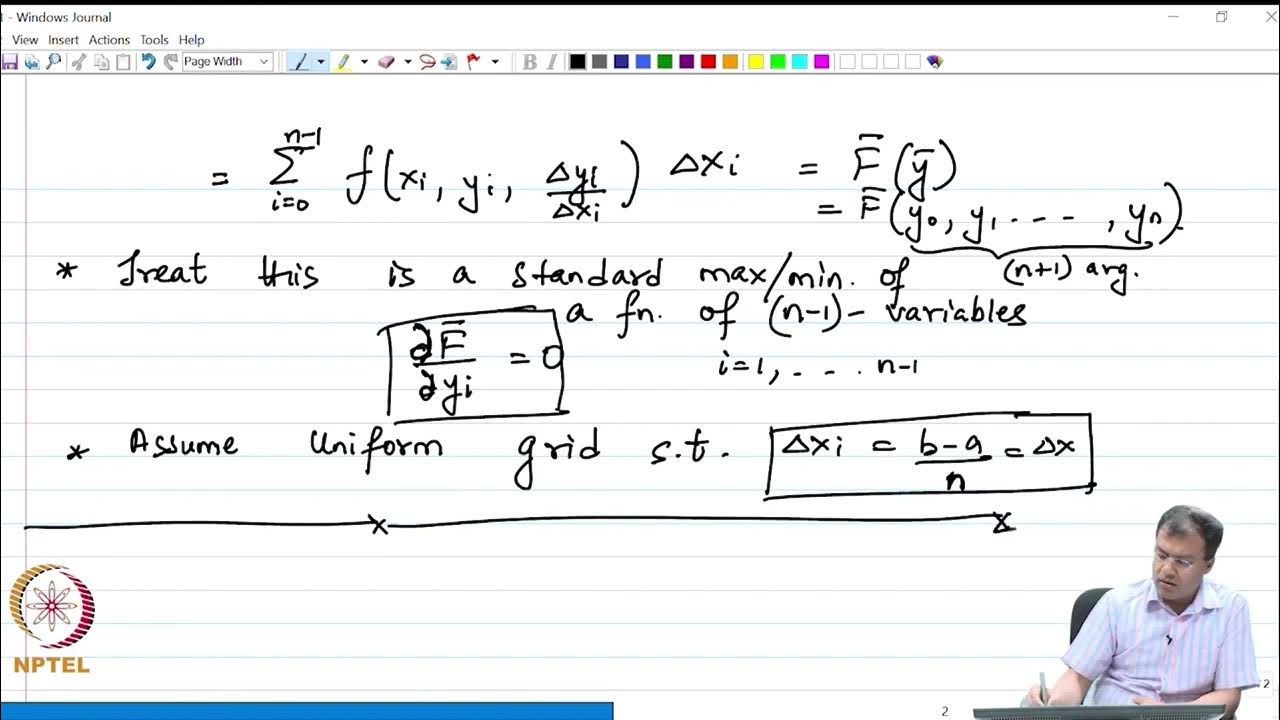 Generalization / Numerical solution of Euler Lagrange Equations - Part 04 #swayamprabha #CH38SP ...