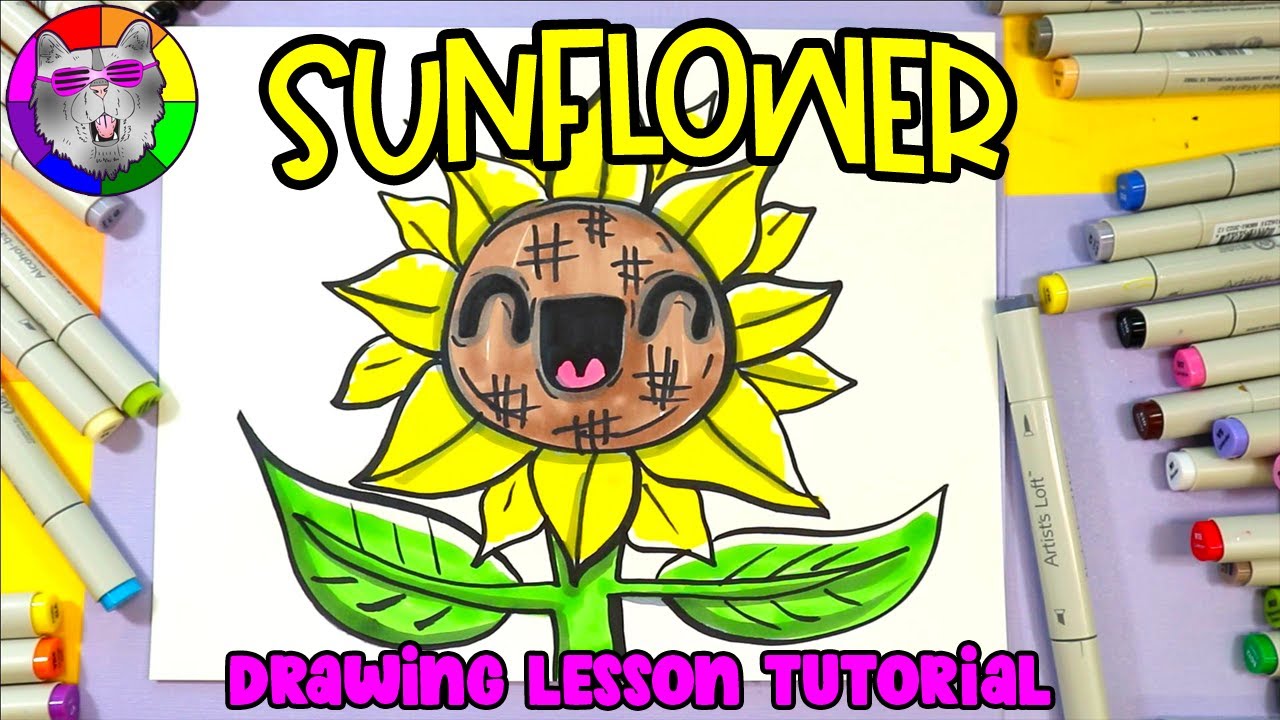 How to Draw a Cute Sunflower: Easy Tutorial for Kids! - YouTube
