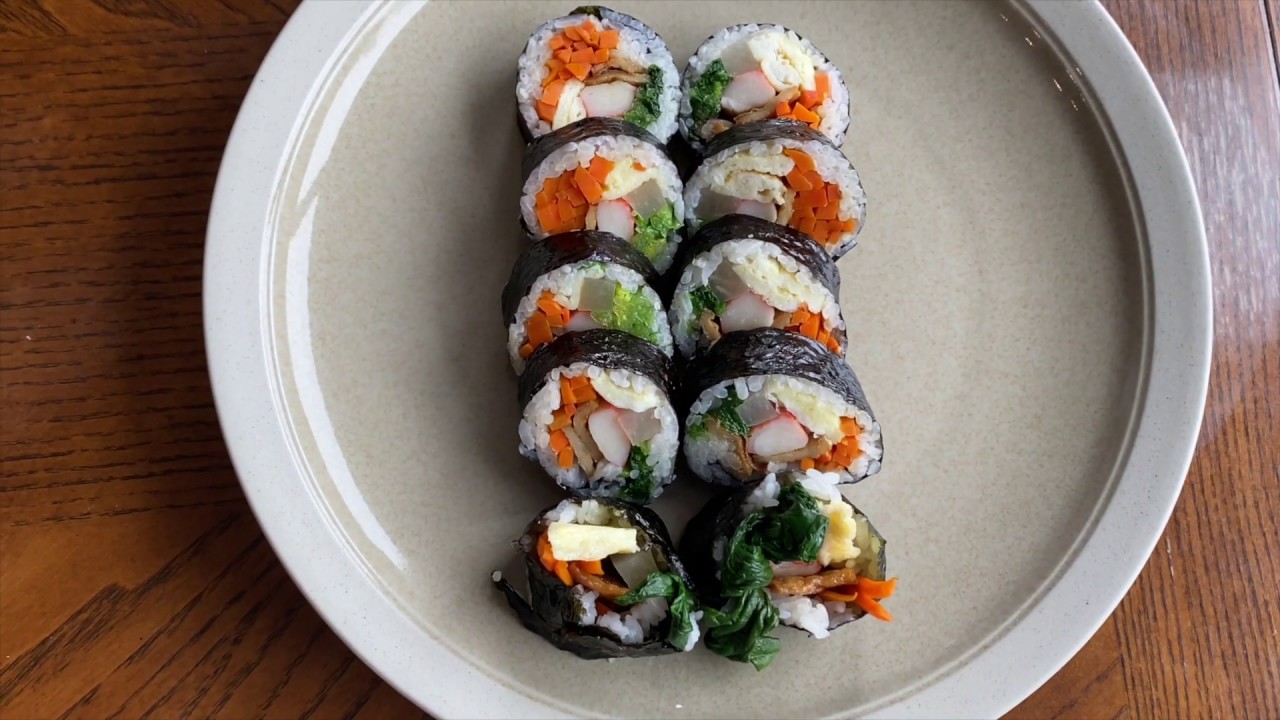 how to make kimbab :D - YouTube