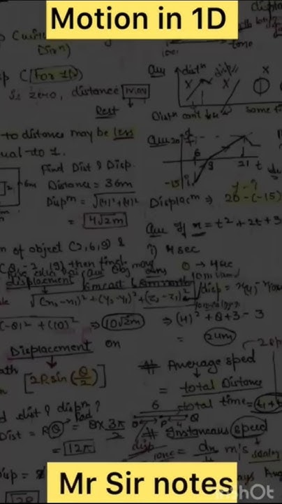 motion in 1d short notes #mrsir #shortnotes #neet2026 # ...