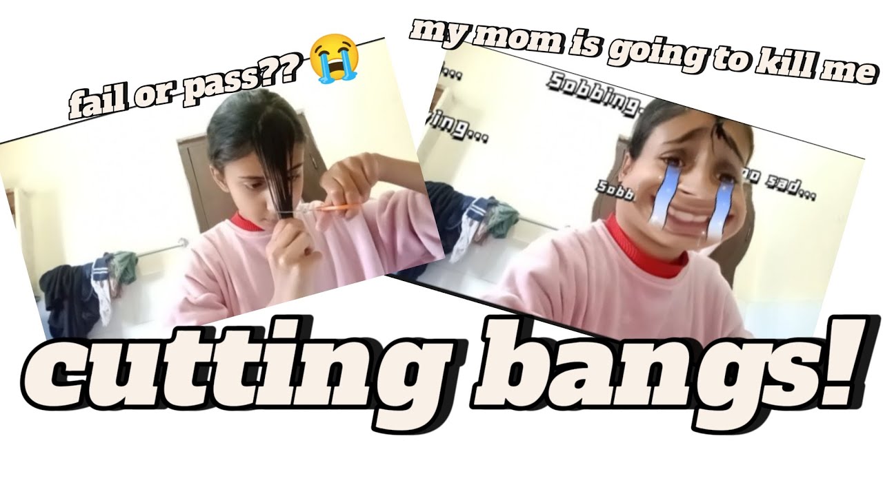 cutting bangs 😭 | fail or pass? | moms gonna kill me | why did I do ...
