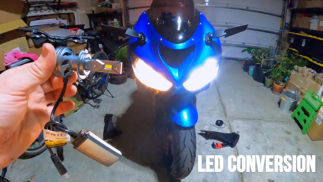 Motorcycle LED Headlight Conversion - YouTube