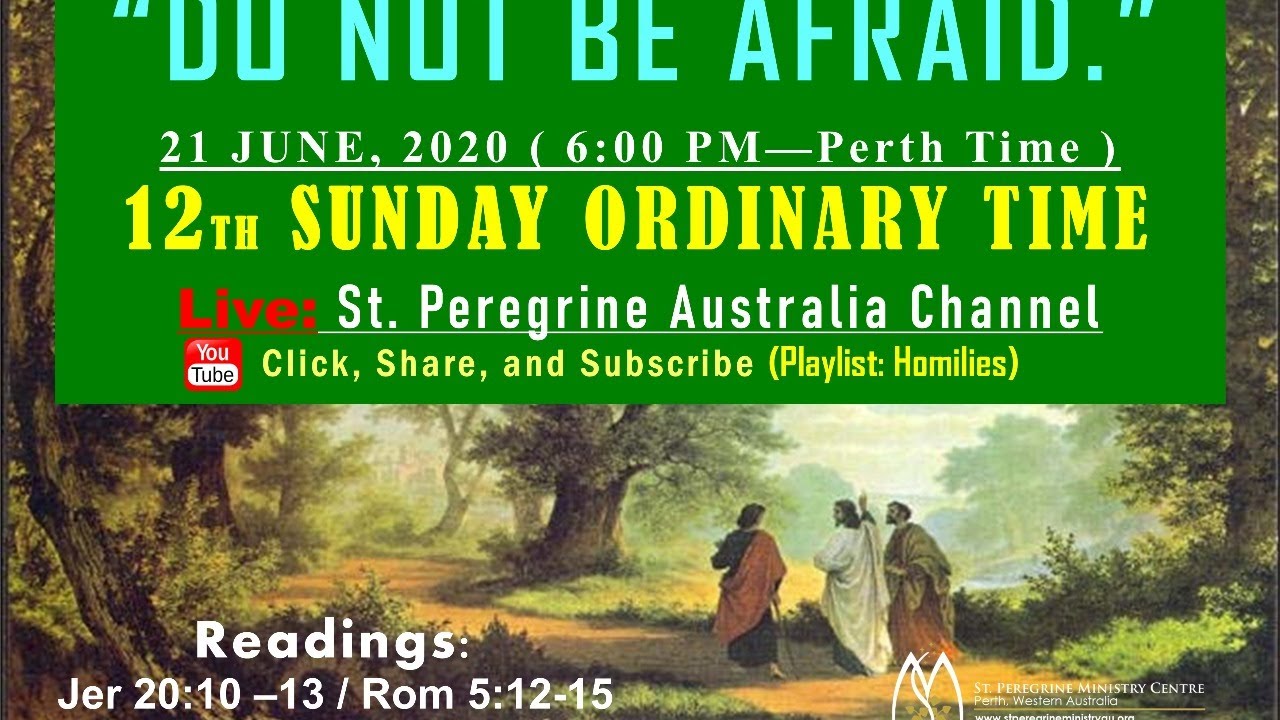 LIVE: 12th Sunday OT, 2020 - YouTube