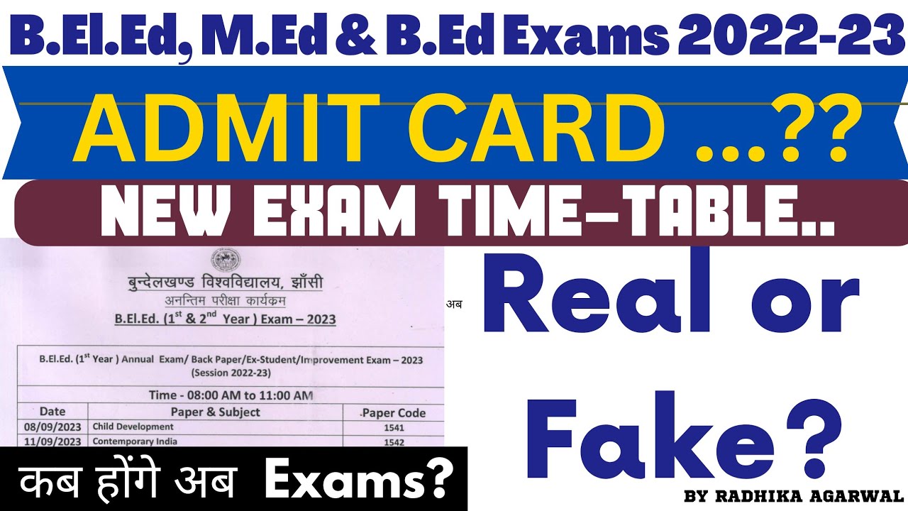 BU Jhansi Exam Admit Card..? | BU Jhansi New Time Table:- Real/Fake ...