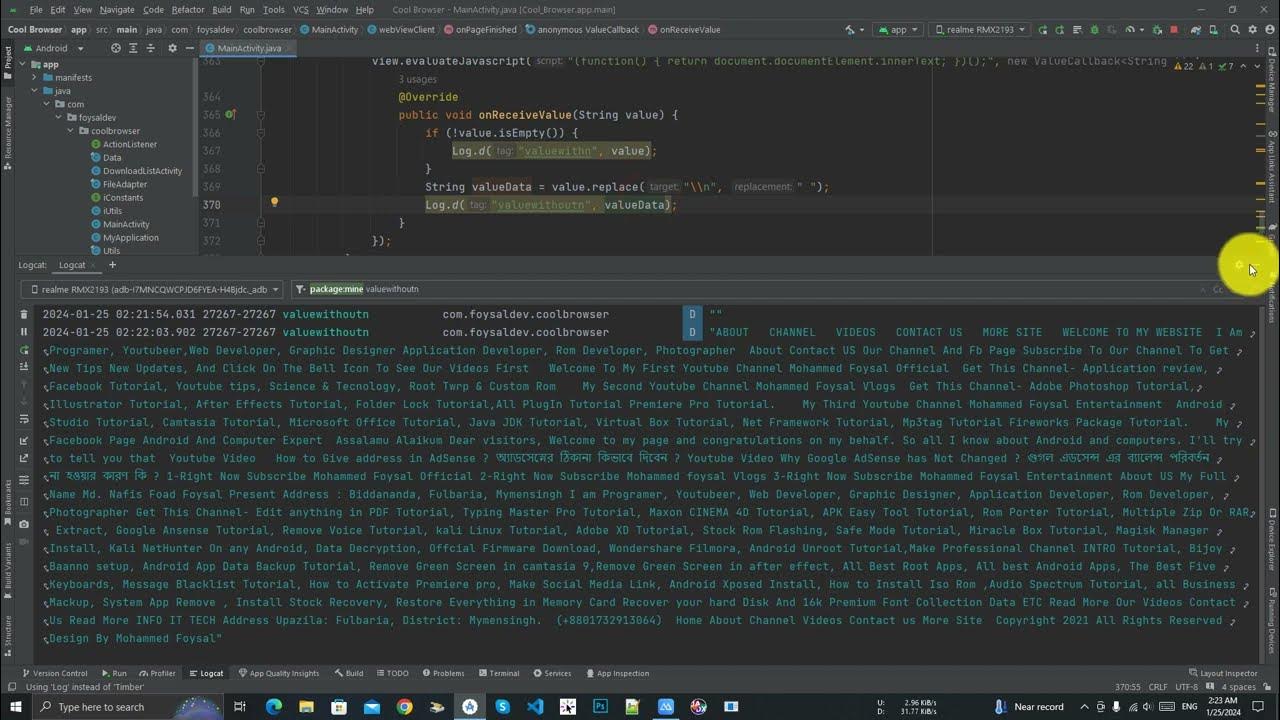 android - get Text out of webview with Android Studio | java and Javascript - YouTube