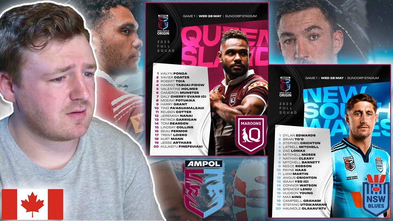 HOCKEY FAN REACTS: State of Origin 2025 Game 1 Lineups // No Luai ...