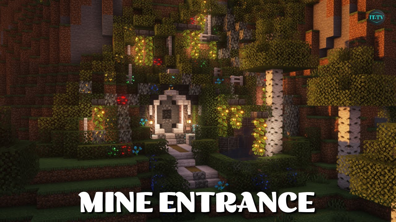 Exploring a Stunning Overgrown Mine Entrance | Minecraft Fantasy Build ...