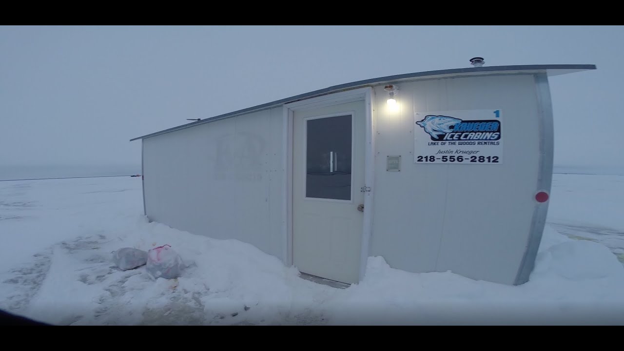 Muskeg Bay Sleeper House Ice Fishing on Lake of the Woods - YouTube