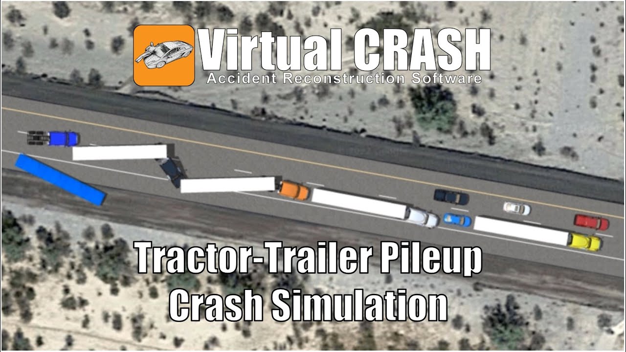 Tractor-Trailer Pileup Simulation | Virtual CRASH - YouTube