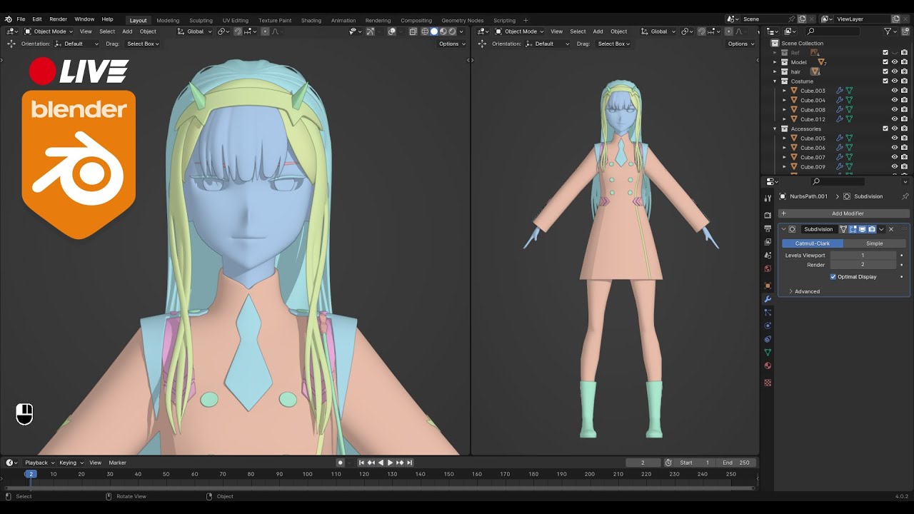 LIVE 🔴 ZERO TWO Texture painting in BLENDER - YouTube