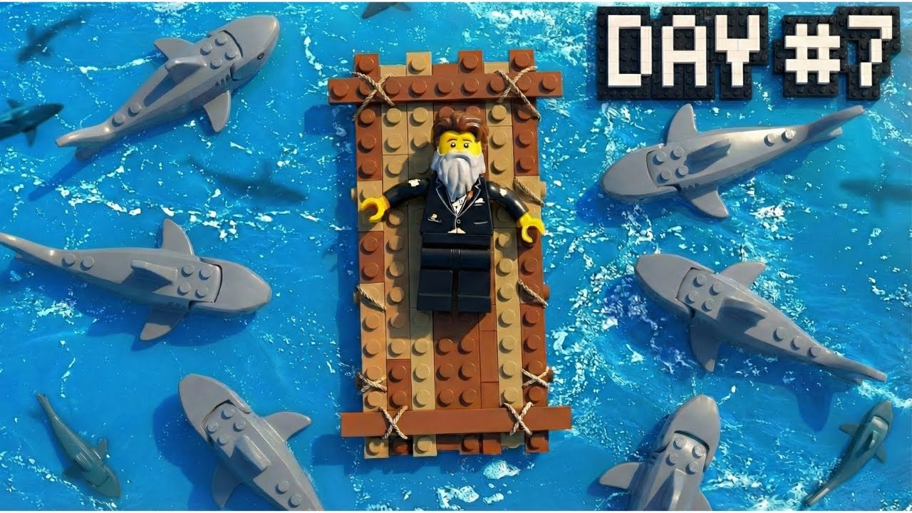 7 Days Stranded on a LEGO Raft - YouTube