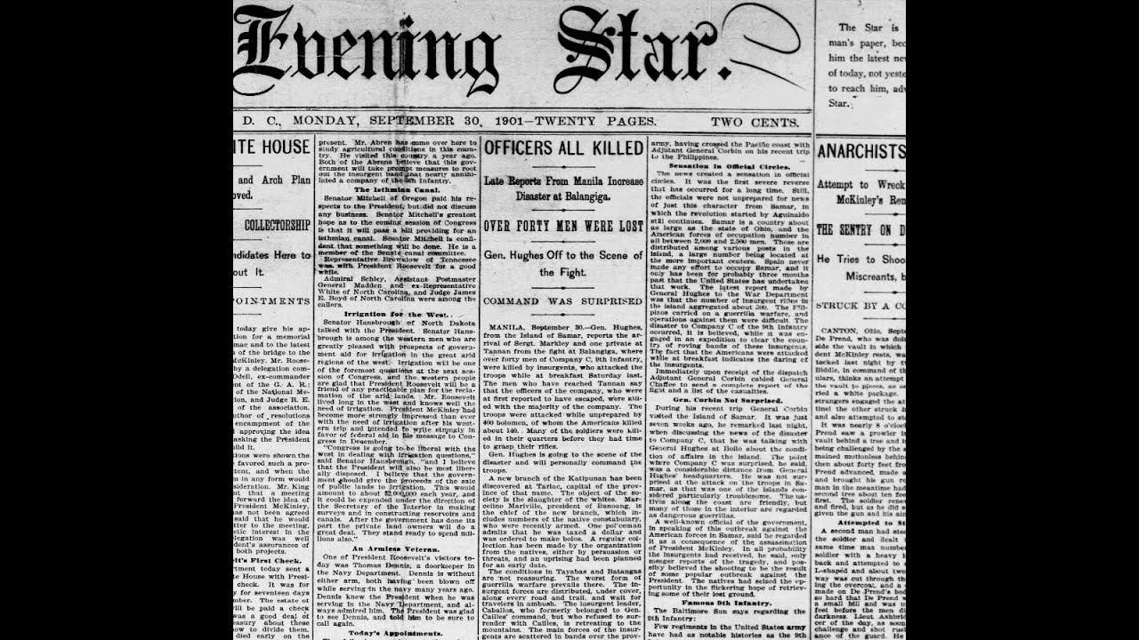 U.S. Troops Massacred at Balangiga - YouTube