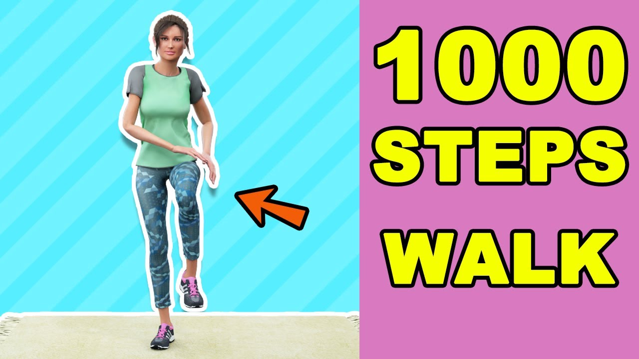 1000 Steps Walk At Home - Cardio At Home - YouTube