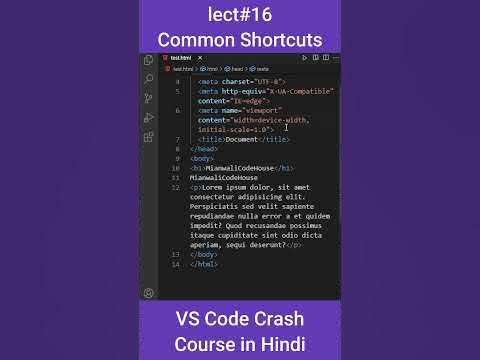 VS Code full Course | Vs Code Tips & Tricks | lect# 16 | #shorts #vscode #shortcuts #tips_and ...