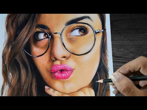 How To Draw Realistic Girl Portrait With Colour Pencils - YouTube