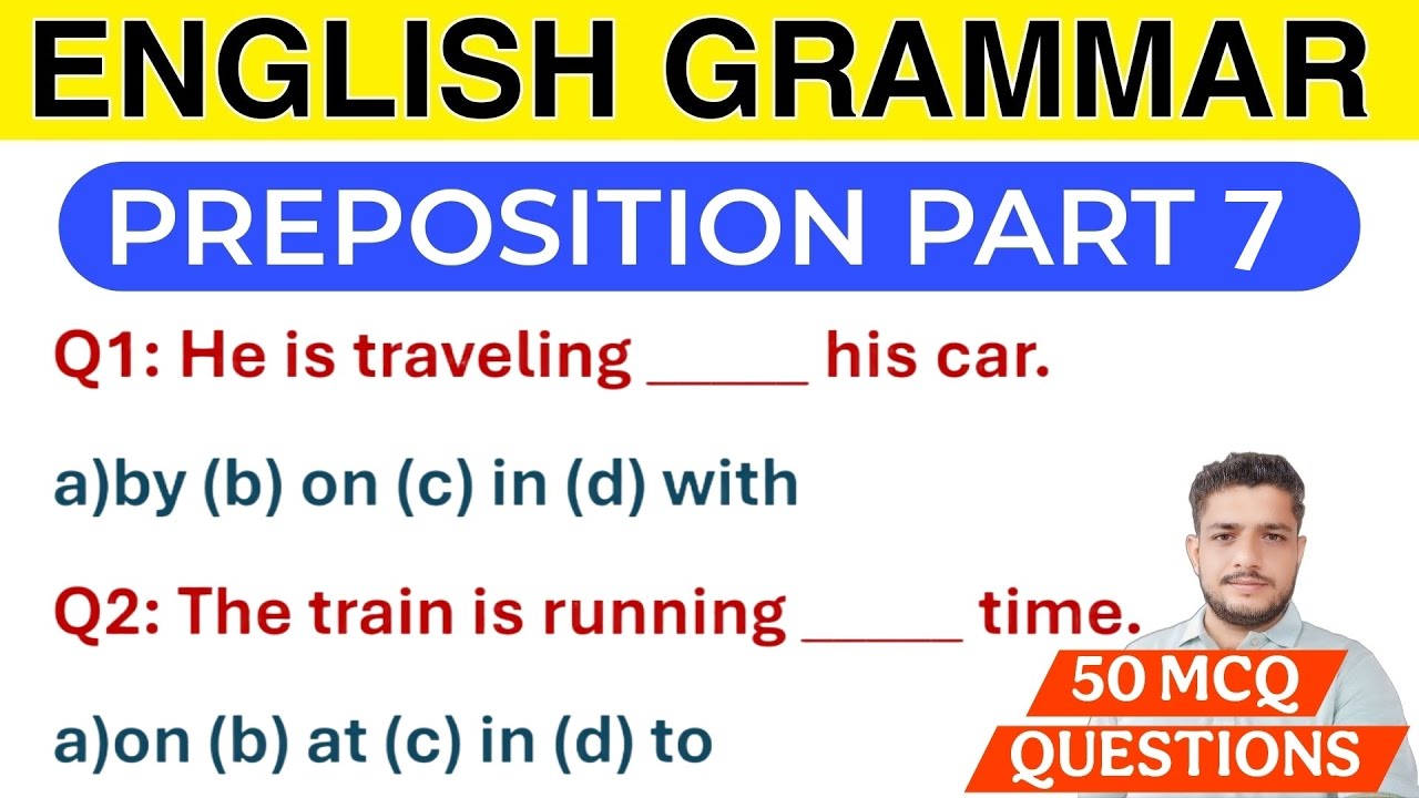 English Grammar Preposition MCQ Question Practice Set 7 | Preposition ...