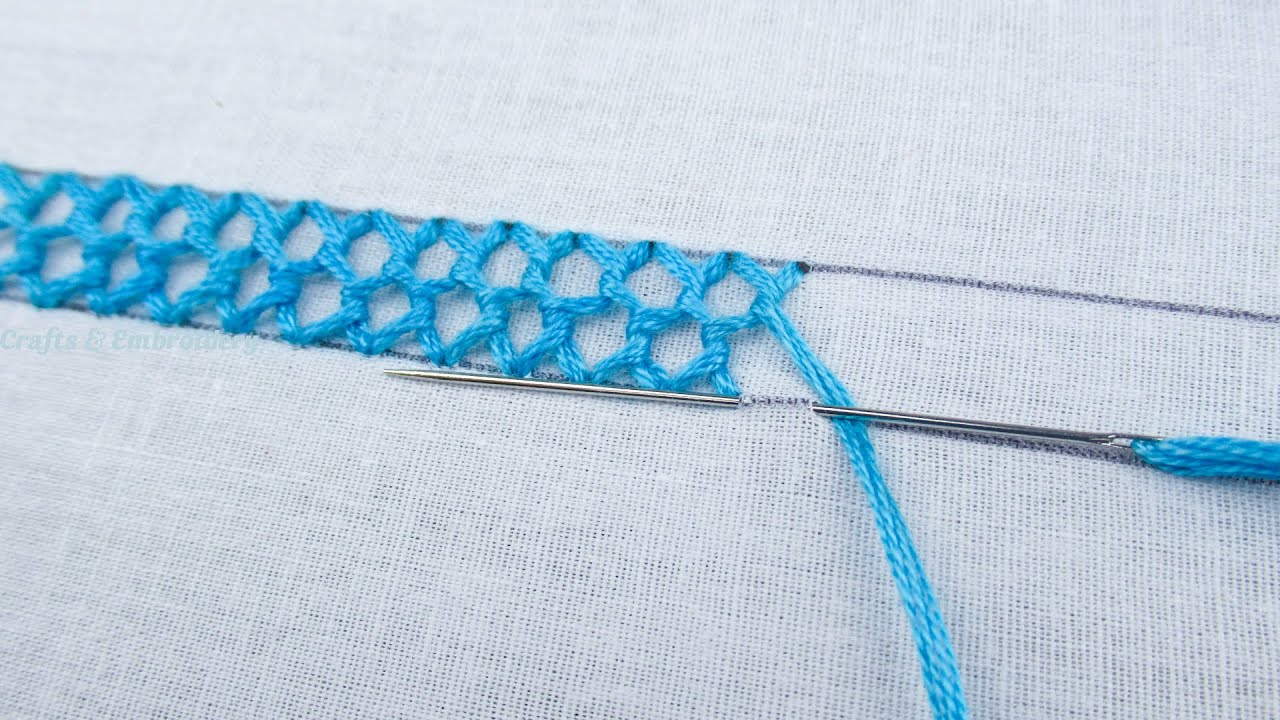 Most viral & unique borderline hand embroidery tutorial | Cute border ...