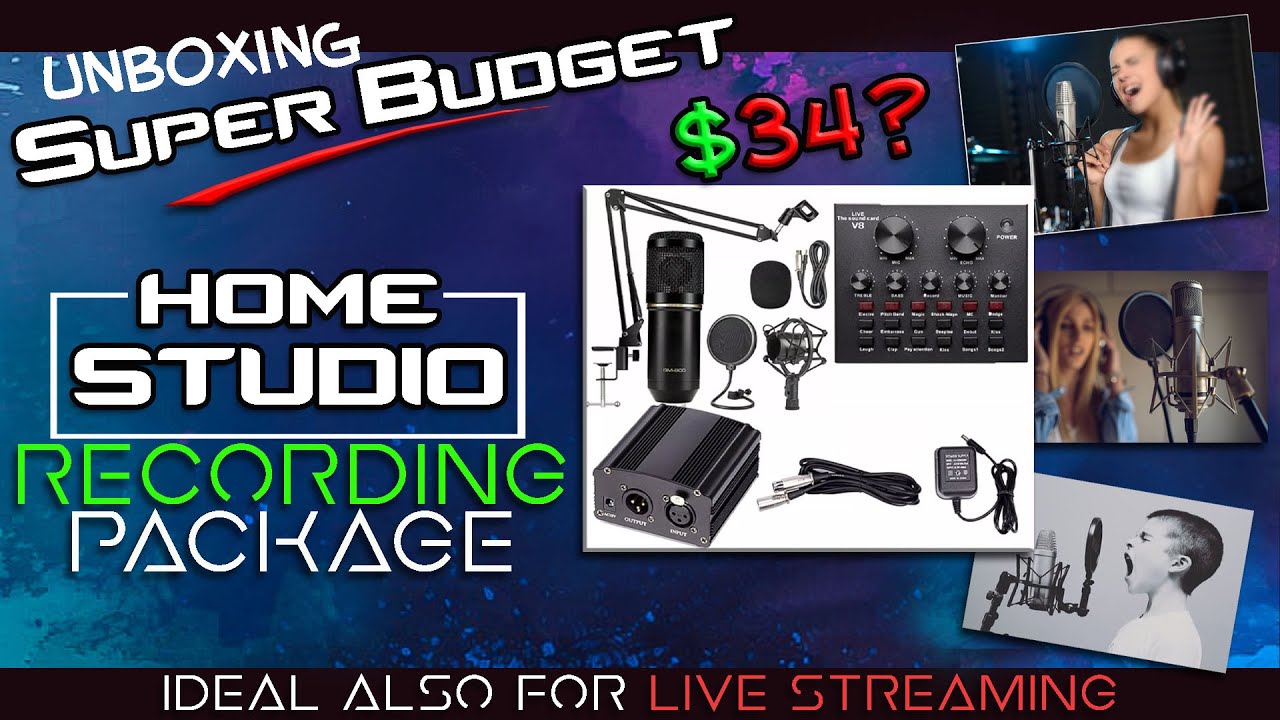 SUPER BUDGET $34 HOME STUDIO RECORDING PACKAGE | UNBOXING | IDEAL ALSO ...