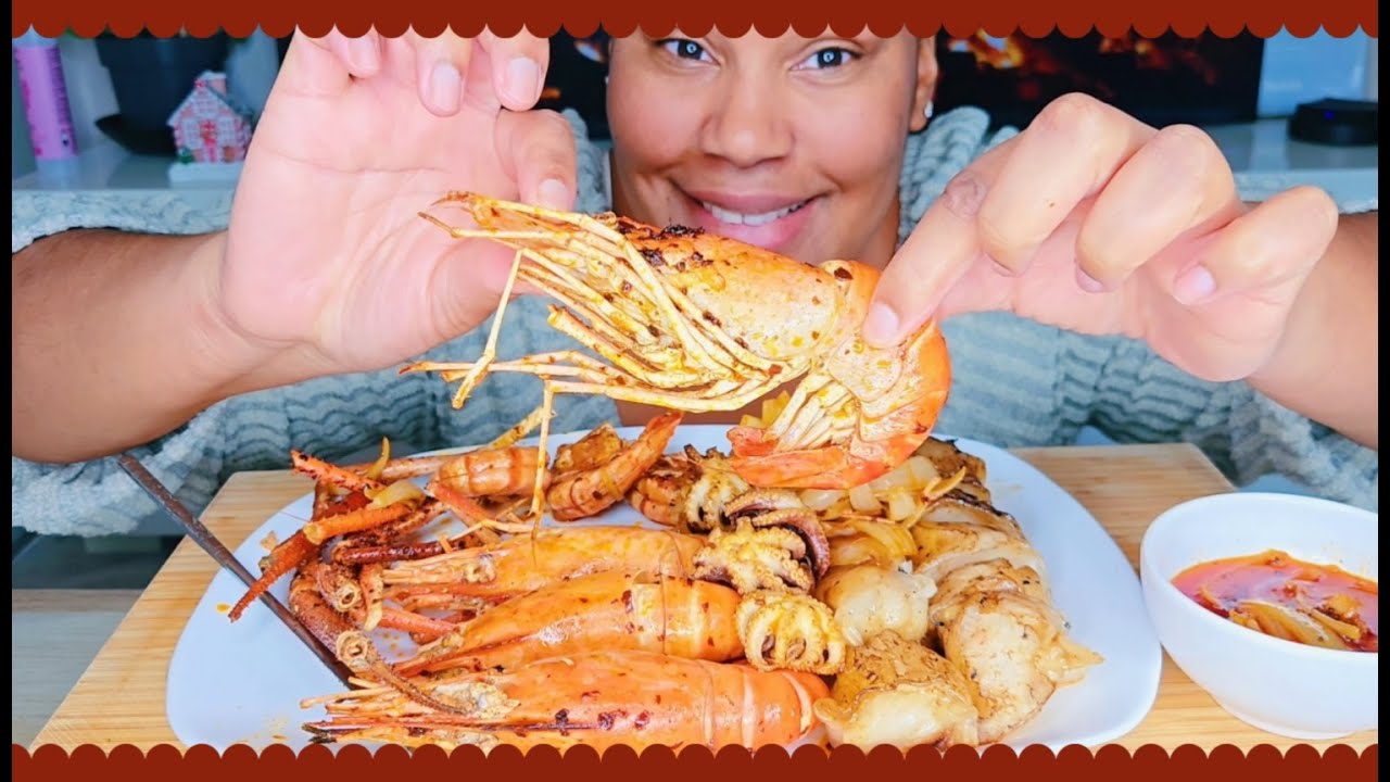 BLUE RIVER PRAWN, BABY OCTOPUS, TIGER PRAWN, SHRIMP DUMPLINGS MUKBANG ...