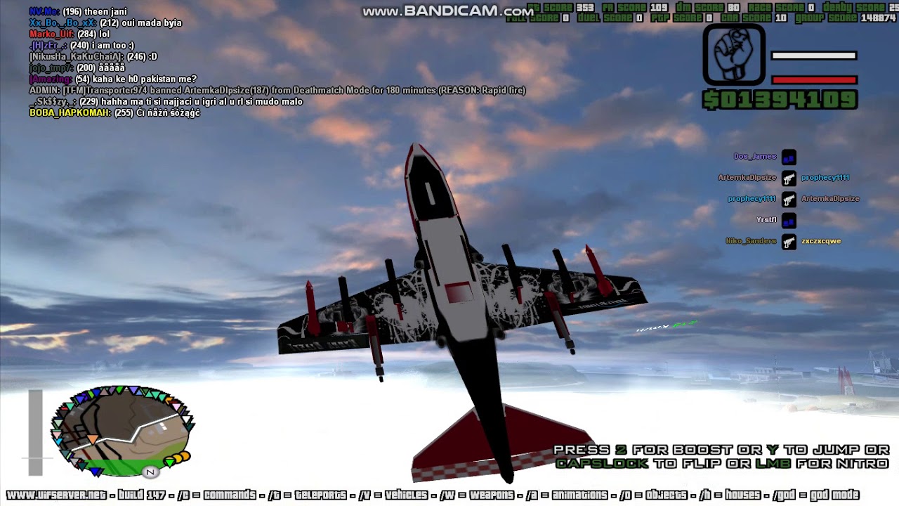 Gta samp hydra backward stunts by Hydra_Pilot - YouTube