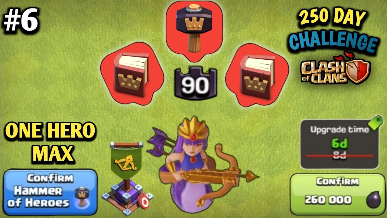 Finally One Hero max (Queen max) 👏...(250 days challenge) Clash of ...