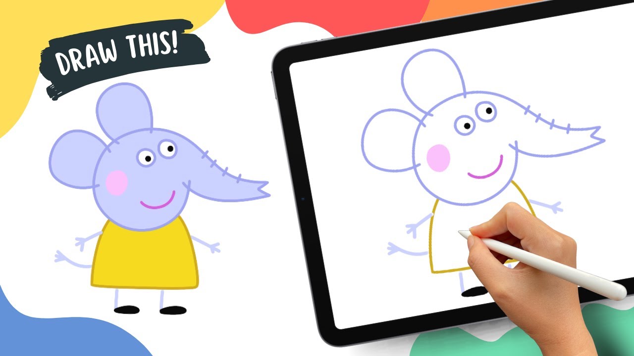 Emily Elephant | Peppa Pig Cartoon Drawing - YouTube