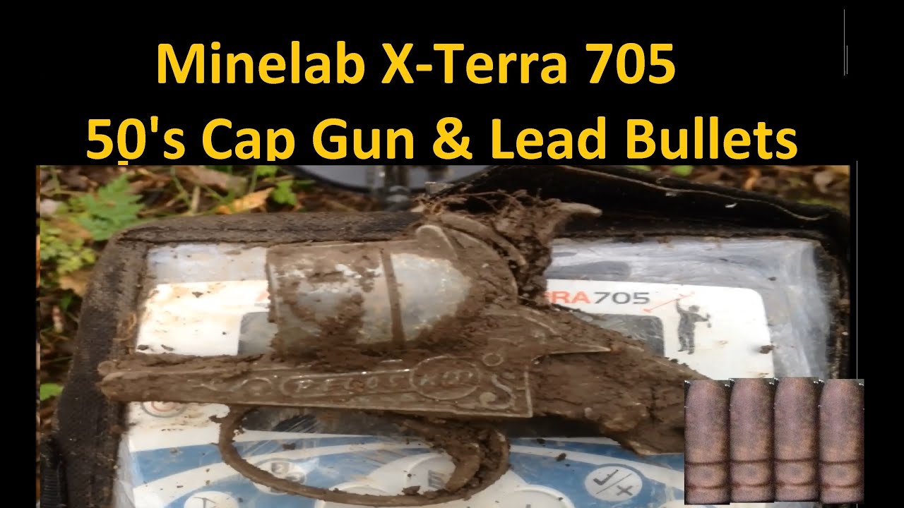 Minelab X-Terra 705 Wow 50's Cap Gun & Lead Bullets Metal Detecting ...