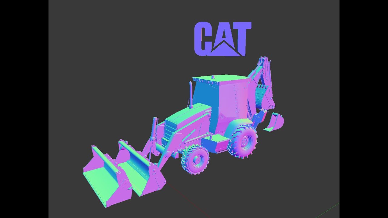 CAT 416D 3D Model - YouTube