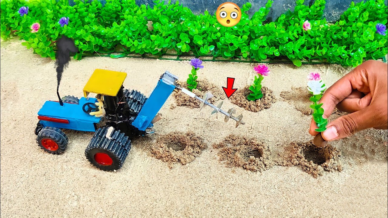 diy tractor tree planting machine science project | DIY tractor mini ...